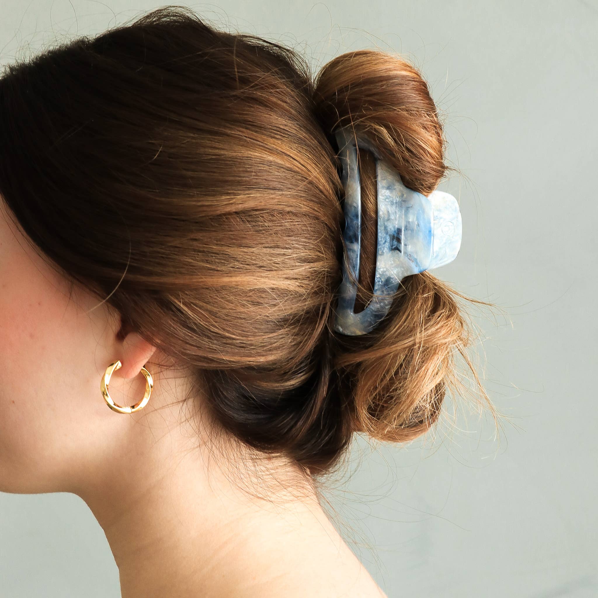 La Lydia - Barrette bleue en acétate – Boutique Articho